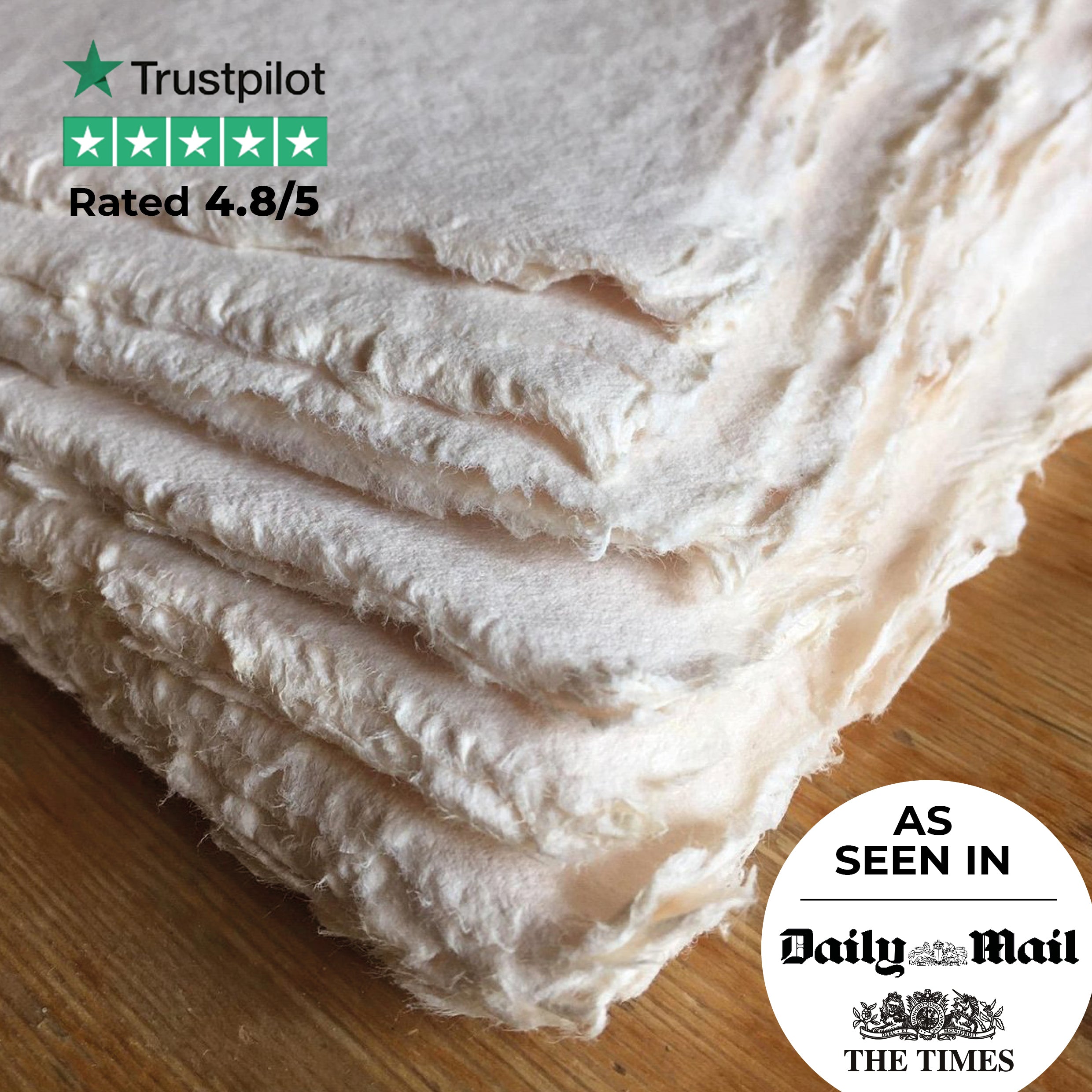 New 35x A4 Handmade 100% Cotton-Rag Paper Packs - 250gsm Mid Texture ...